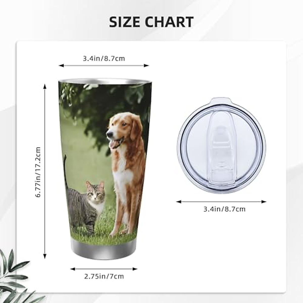 NHJKLWQSZ Lovely Dogs 20oz Stainless Steel Tumbler With Lid And Straw, Double Wall Vacuum Insulated Coffee Mug Travel Cups Leak-Proof Lid For Hot And Cold Drinks, Metal Straws And Brush