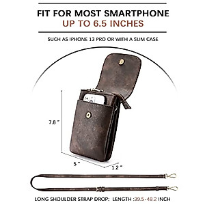 BOSTANTEN Leather Small Crossbody Bags for Women Designer Cell Phone Bag Wallet Purses Adjustable Strap Retro Coffee