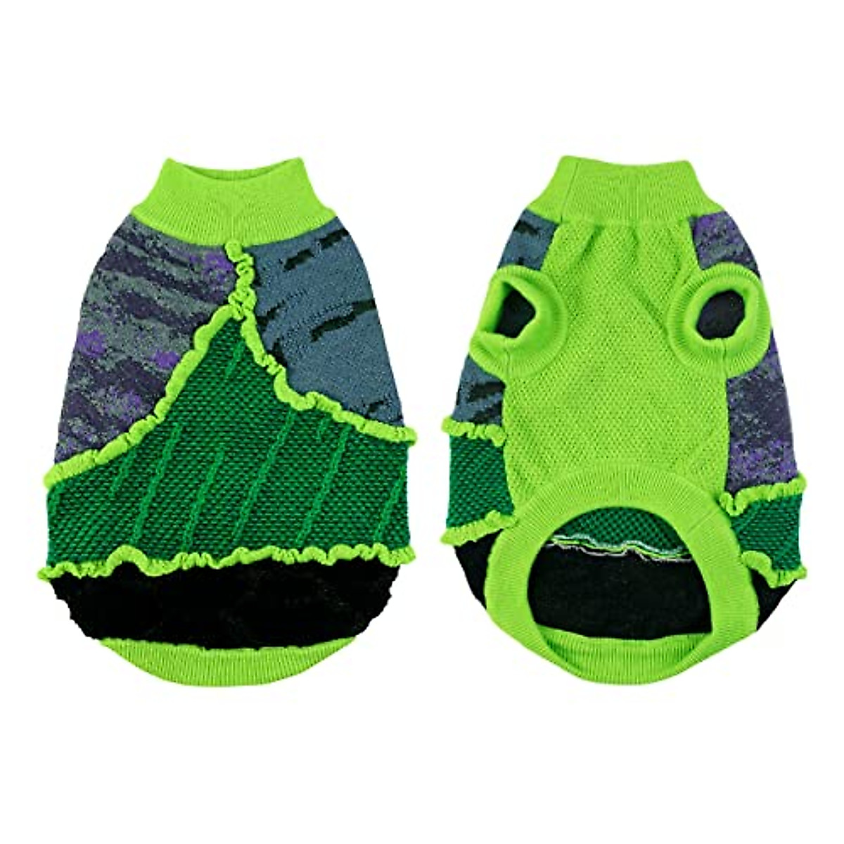 TRITHREE Creative Designed Stitching Aurora Knitwear Sweaters Clothes Multi-Sized for Pets Dogs and Cats(Medium)