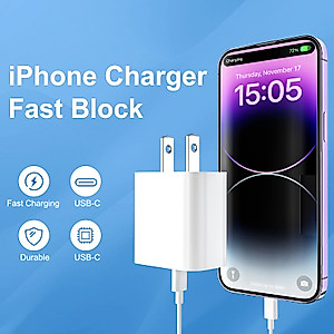 iPhone Charger Fast Charging, [Apple MFi Certified] 2Pack USB C Charger Block with 6FT USB C to Lightning Cable for iPhone 14 Pro Max/14 Pro/14/13 Pro Max/13 Pro/13/12 ProMax/12/11/XS/XR/X, for iPad