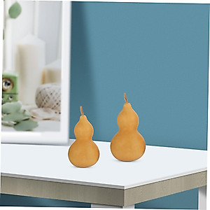 IMIKEYA 3pcs Gourd Ornaments Feng Shui Luck and Treasure Gourd Bottle Flask Natural Dried Gourd Housewarming Gifts Chinese Wu Ornament Chinese Wu Gourd White Skin Natural Gourd China