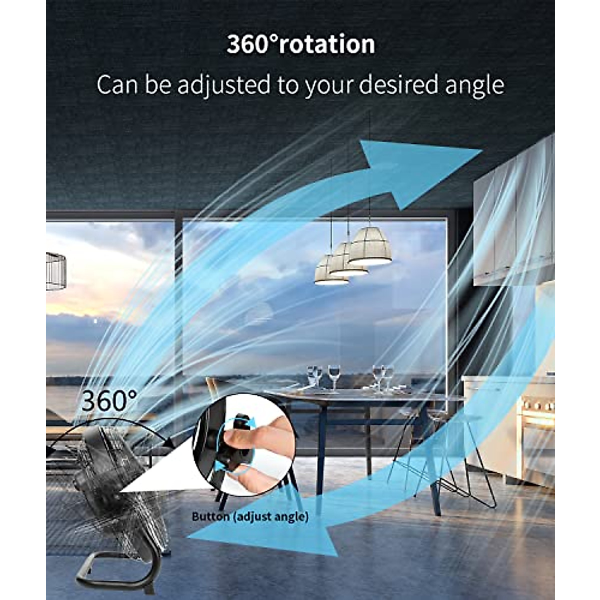 BEESTAR Battery Operated Fan, 10 Inch Rechargeable Fan Portable,High Velocity Fan with Metal Blade Run Up to 10 Hours,5200 mAh Battery Powered Fan for Garage, Backyard, Camping, Travel