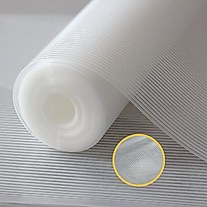 FEXIA Shelf Liner for Kitchen Cabinets, 12 Inch x 25 FT, Non Adhesive Drawer Liner, Refrigerator Liners, Washable Oil-Proof Fridge Pads Shelves Drawer, Cabinet Mat for Shelves (Clear)