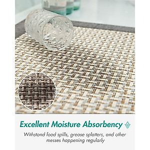 SUPENUIN Kitchen Rugs Washable, Kitchen Floor Mats for in Front of Sink Absorbent Kitchen Mat, Kitchen Area Rugs Non Skid Washable, Runner Rugs for Kitchen Floor