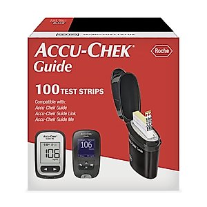Accu-Chek Guide Glucose Test Strips for Diabetic Blood Sugar Testing (Pack of 100)