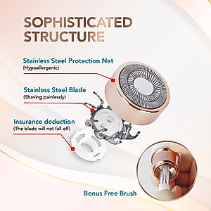 Kaphio Women's Facial Hair Removal, Painless Hair Remover, Reusable Electric Shaver, White, Lithium-Ion Battery, 1 Hour, Simple/Minimalist Style