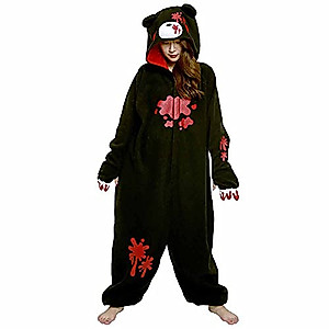 SAZAC Gloomy Bear Kigurumi - Onesie Jumpsuit Halloween Costume (Black)