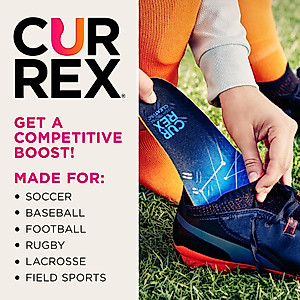 CURREX CleatPro Sport Insoles for Soccer Cleats, Football Cleats, & Field Sport Shoes – Stabilizing Inserts to Help Reduce Fatigue, Prevent Common Injuries – for Men, Women & Kids – Medium Arch, Large