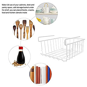 DOITOOL Under Cabinet Shelf Basket Organizer Rack Under Cabinet Drawer Organizer under Cabinet Storage Organizer Self Adhesive under Desk Drawer Desk Accessories Organizer