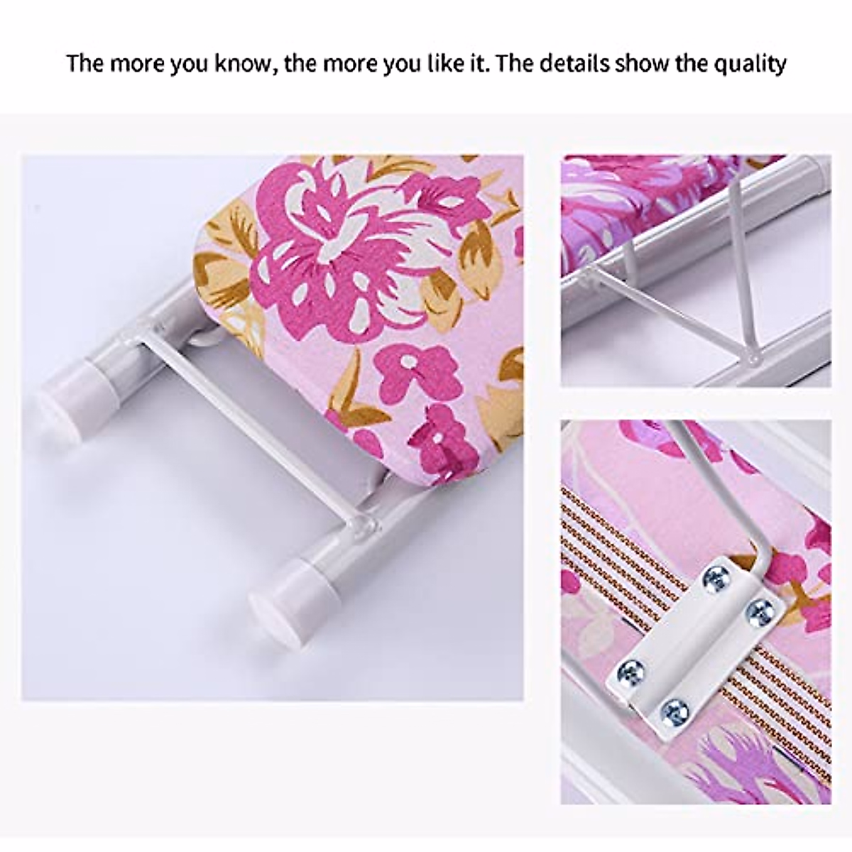HisiLucky Mini Ironing Board Tabletop Portable Collar Ironing Board with Folding Legs for Household Dormitory Laundry Rooms, Pink