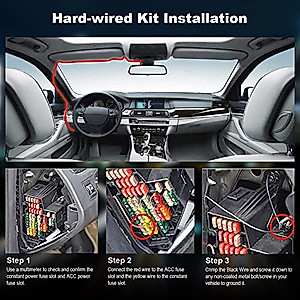 JOMISE G840/G860/D530 Dash Cam Hardwire Kit for 24H Parking Monitor/Time-Lapse Recording, 11.5ft Mini USB Hard Wire Kit for Dashcam Converts 12V-24V to 5V/2.5A w/Fuse Kit and Installation Tool
