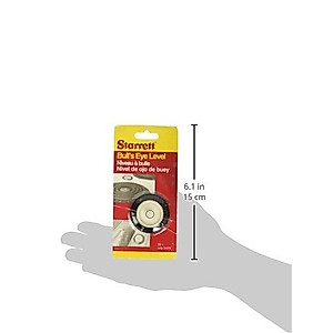 Starrett BE-1 Acrylic Circular Bullseye Level with Flange, 1.180" Diameter, Black