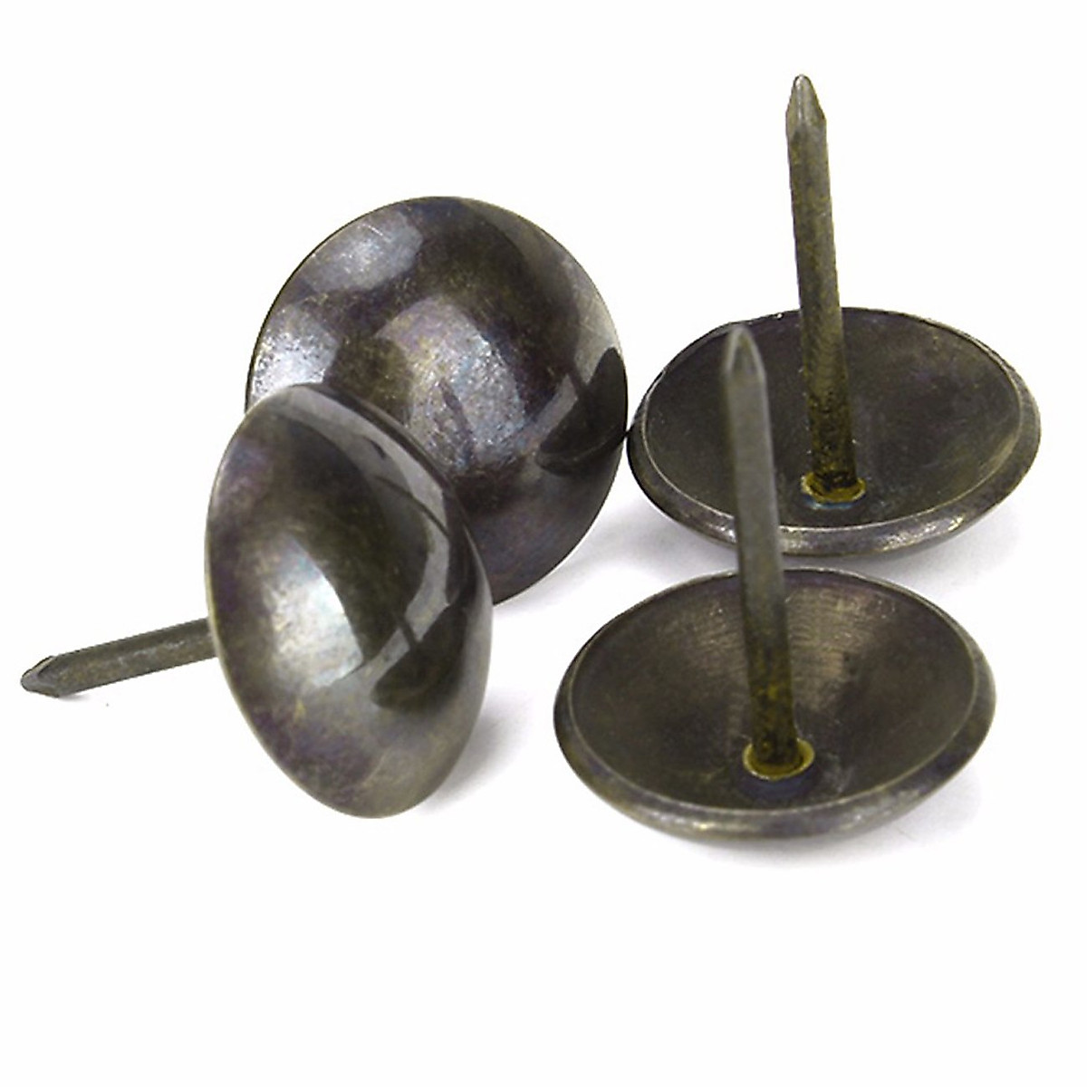 Ogrmar 50PCS Round Large-Headed Nail/Antique Upholstery Nails/Furniture Tacks 1" Diameter Antique Brass (1" x 1")