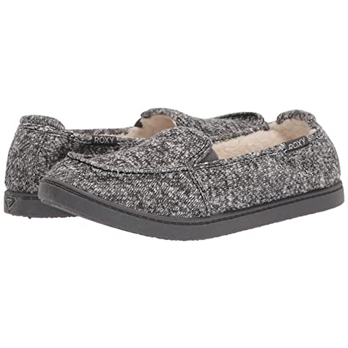 Roxy womens Minnow Faux Fur Slip on Shoe Sneaker, Black 214, 7.5 US