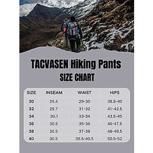TACVASEN Mens Cargo Pants Water Resistant Ripstop Hiking Pants Elastic Waist Quick Dry Breathable Climbing Workout Khaki