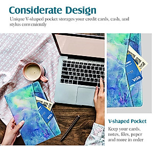 TiMOVO Case for Galaxy Tab A8 10.5 inch 2022 SM-X200/SM-X205, Multiple Viewing Angles Folding Stand Case with Document Card Slots and Hand Hold Strap Fit Samsung Tab A8 Case, Dreamy Nebula