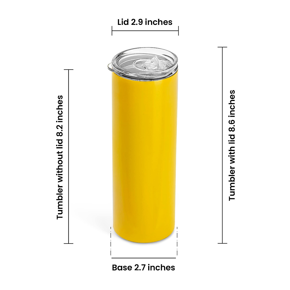 makerflo 20oz Powder Coated Tumbler Craft-Ready Insulated Stainless Steel for DIY Gifts & Personalization (Laser Engravable)-(Yellow, 1 pack)
