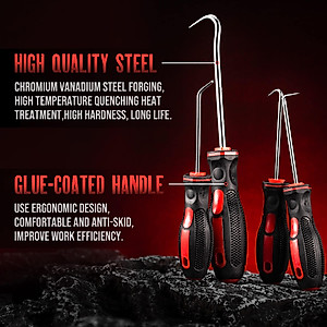 AMM 10-Piece Pick and Hook Set, Precision Automotive Pick Tool Set for Car Auto Oil Seal/O-Ring Seal Gasket Pick Mini Hooks Puller Remover Perfect for Automotive and Electronic Tools