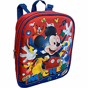 Ruz Mickey Mouse Toddle Boy 12 Inch Mini Backpack (Red-Blue)
