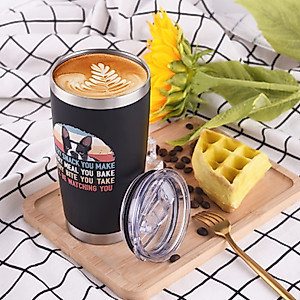 Boston Terrier Gifts for Women Men, Boston Terrier Decor Mug 20 oz Stainless Steel Tumbler with Lid,Funny Bulldog Ideal Gifts Mug, Dog mom gifts for women, Vacuum Insulated Skinny Coffee Cup