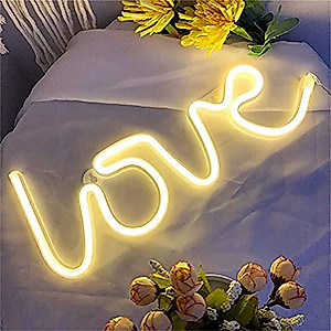 Nordstylee Neon Love Light Signs, Led Love Night Lights Decor Lights for Kid's Gift, Wall/Room Decor, Birthday Party, Christmas, Wedding Decoration(Warm White)