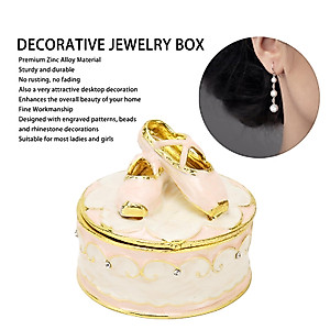 MSUIINT Jeweled Ballet Shoes Trinket Boxes Exquisite Compact Decorative Trinkets Jewelry Box Small Box Ring Case Necklace Organizer Storage Box Wedding Birthday Gift