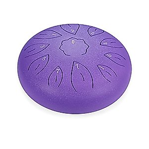 Ranch Steel Tongue Drum 12 Inches 11 Notes Handpan Drum C Key Percussion Instrument Hand Drum for Beginners Easy to Learn Tank Drum with Bag, Mallets, Music Book, Note Stickers, Finger Picks