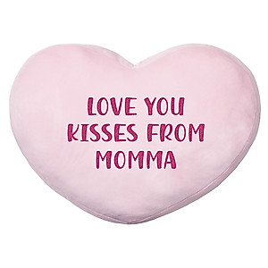 Let's Make Memories Personalized Plush Heart Sparkle Message Pillow- Valentine’s Day- for Her- Pink