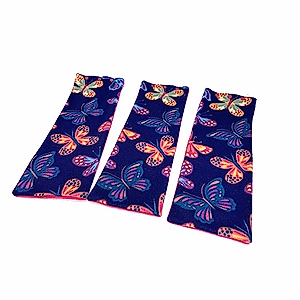 Patterned Fleece Ramp Covers for Small Animal Cages, 3 Pack, Handmade, Midwest Critter Nation, Prevue Feisty Ferret (Butterflies Purple)