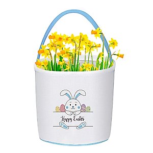 PARTYWIND Easter Baskets for Kids Egg Hunt Games, Easter Baskets Bags with Handle for Boys and Girls Party Supplies Favors, Cute Easter Goodie Bag Stuffers (Blue)