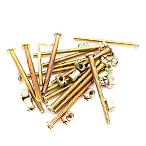 binifiMux 15-Pack 1/4-20 x 3 Crib Screws, Zinc Plated Hex Socket Cap Bolts Barrel Nuts for Bunk Bed Cots Chiars Furniture