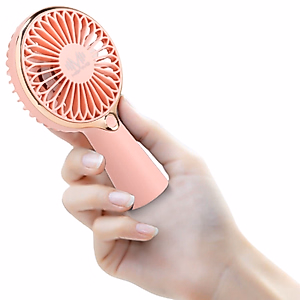 Holiday Mini Handheld Fan, USB Desk Fan Small Personal Portable Hand Fan Table Fan with Rechargeable Battery Operated Cooling Electric Fan 3-6H Working Hours for Travel Office Outdoor