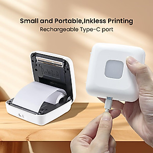 vretti Portable Thermal Printer TP6, Bluetooth Mini Pocket Printer Compatible with Android & iOS, 300DPI Wireless Pocket Picture Printer for iPhone Working Listing, Notes, Journal, Travel