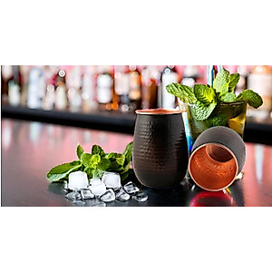 Staglife 20 Oz Black Matte Moscow Mule Pure Copper Tumbler Cups for Drinking Water, Genuine Copper Mugs for Moscow Mules, Hammered Real Solid Pure Copper Mug Cup, Gifts Set of 2, Large