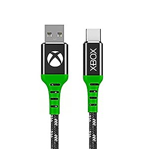 Numskull Official Xbox Series X USB Type-C Nylon Braided Charging Cable 4m - Fast Charging Play and Charge Lead - Compatible with Nintendo Switch, Xbox Series S, PS5, (NS2406)
