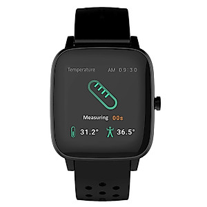 Supersonic SC-175SWT 1.4-inch HD Touch Screen Smartwatch with Body Temperature Monitor, Health Monitoring, 100+ Watch Faces, Multi-Sport Tracking, IP68 Waterproof for Android and iOS iPhone