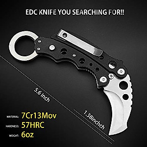 NedFoss Pocket Knife, EDC Folding Pocket Knife with Clip, G10 Handle, Button Lock, Compact Cool Knives for Men Every Day Carry, Outdoor Activities