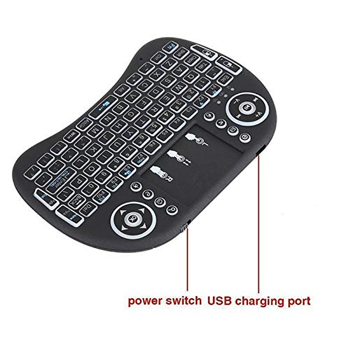 Mini Keyboard i8 2.4G Air Mouse Wireless Keyboard with Touchpad, Rechargeable Handheld Keyboard Remote for Smart TV, Android TV Box, KODI, Raspberry Pi, PC