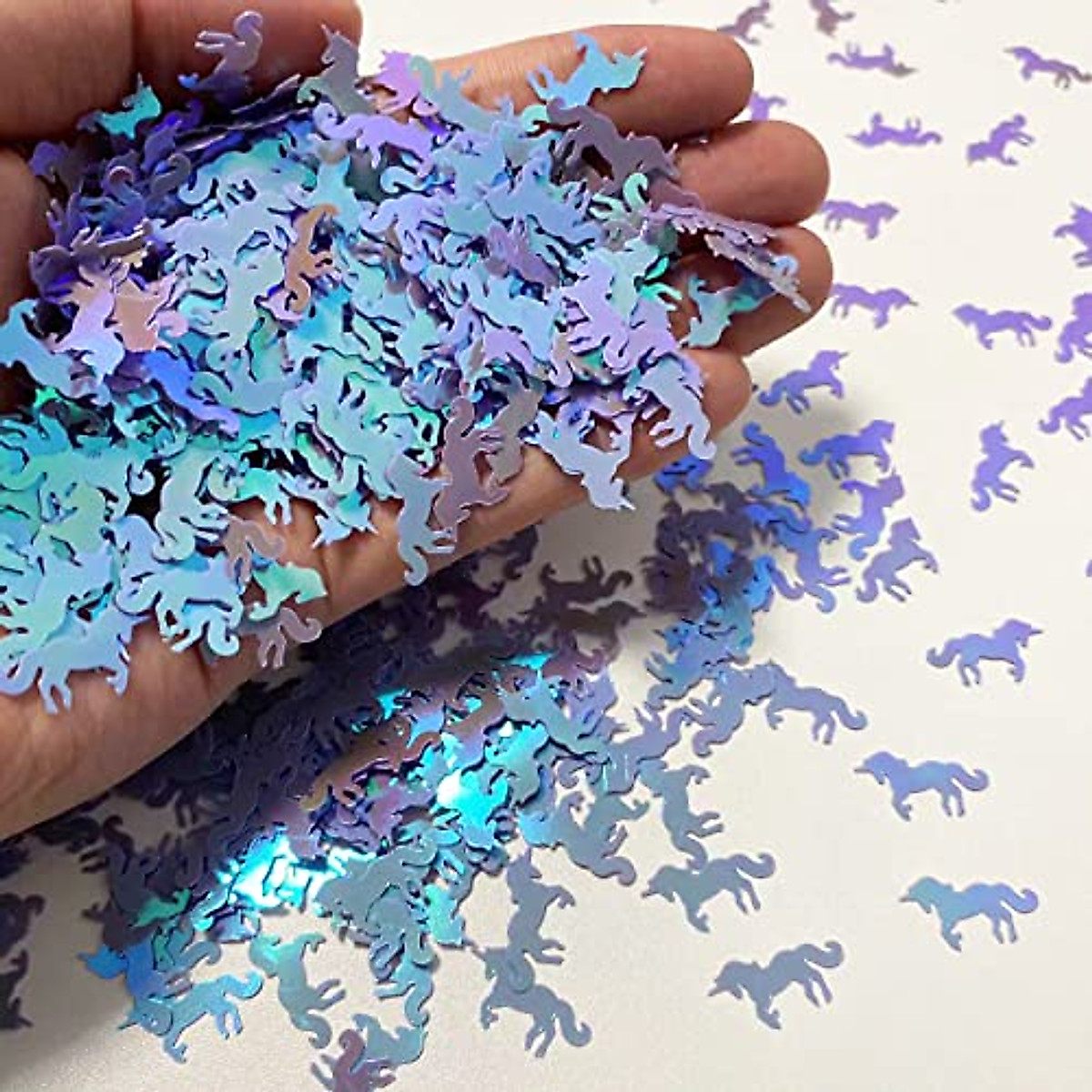 2000 Pieces Unicorn Horn Horse PVC Table Confetti for Wedding Birthday Party Decoration Celebrations Unicorn confetti, 1.9 oz(Purple)