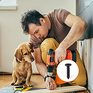 100 PCS #8 X 1 Inch Black Coated Flat Head Torx/Star Wood Screws, Stainless Steel 18-8 (A2) Fully Threaded 8 X 1'' Screw by TPOHH