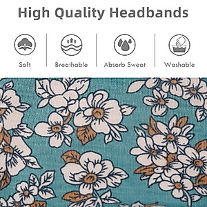 Huachi Boho Headbands - Wide Non-Slip Hair Accessories for Women's Yoga, Workout and Summer, 6 Pack