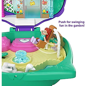 Polly Pocket Playset, Outdoor Toy with 2 Micro Dolls & Surprise Accessories, Pocket World Lil Ladybug Garden Compact