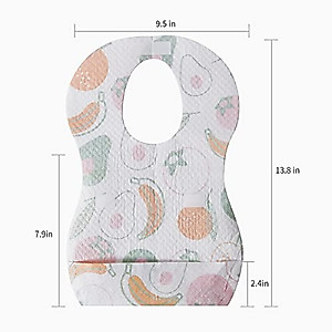 SUNVENO Disposable Bibs, Baby Disposable Bib Leak-Proof Liner & Reusable Fastener with Pocket for Toddlers Babies, Feeding, Traveling, Elf - 20 PCS