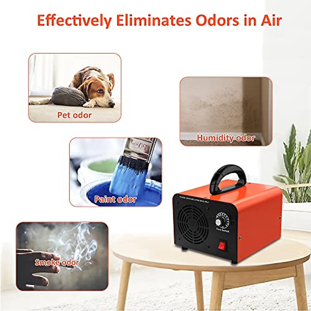 Industrial Ozone Machine, 20000 mg/h Ozone Machine Odor Remover, Deodorizer for Bigger Space, 2 Timing Functions & Carry Handle, Basement, Warehouse, or Factory