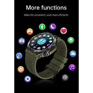 SEDSEY Smart Watches for Men Rugged Tactical Fitness Watch with Call (Answer/Dial Calls) Heart Rate Sleep Monitor 100+ Sport Modes 1.39" HD Waterproof Sport Smartwatch for Android iOS Phone (Black)