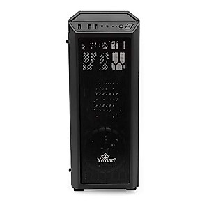 YEYIAN Blade 2101 Gaming PC Case, Acrylic Mid Tower ATX/Micro ATX, LED Fans, SPCC Chassis, Metal Mesh Air Flow, 3 USB/Audio Ports, 16.33"x7.08"x18.85", ROHS CE Certified, Black