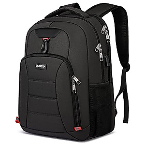 Laptop Backpack 15.6 Inch School Backpack for Teen Boys, Travel Backpack Large Water Resistant College Backpack Bookbag for Men Women with USB Charging Port, Black