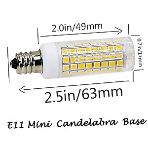 FKNZUA E11 led Bulb 75w 100w Halogen Bulbs Replacement, JD T4 e11 Mini Candelabra Base 110V 120V 130 Voltage Input Light Bulbs, Pack of 4 (Daylight 6000K)