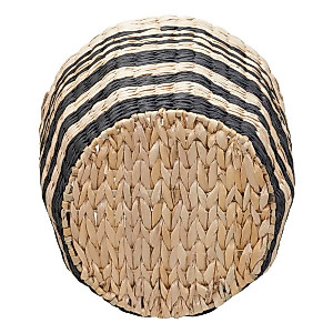 Household Essentials Cattail and Paper Multi Band Basket, Natural and Black