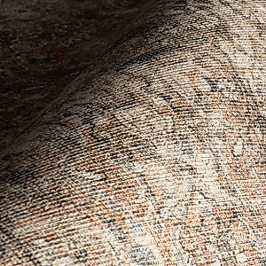 nuLOOM Hillstone Collection 8x10 Area Rug, Traditional Vintage Distressed Medallion, Thick and Soft, Durable Non-Shedding Low Pile Poly/Jute Blend, Easy to Clean, Living Room, Bedroom